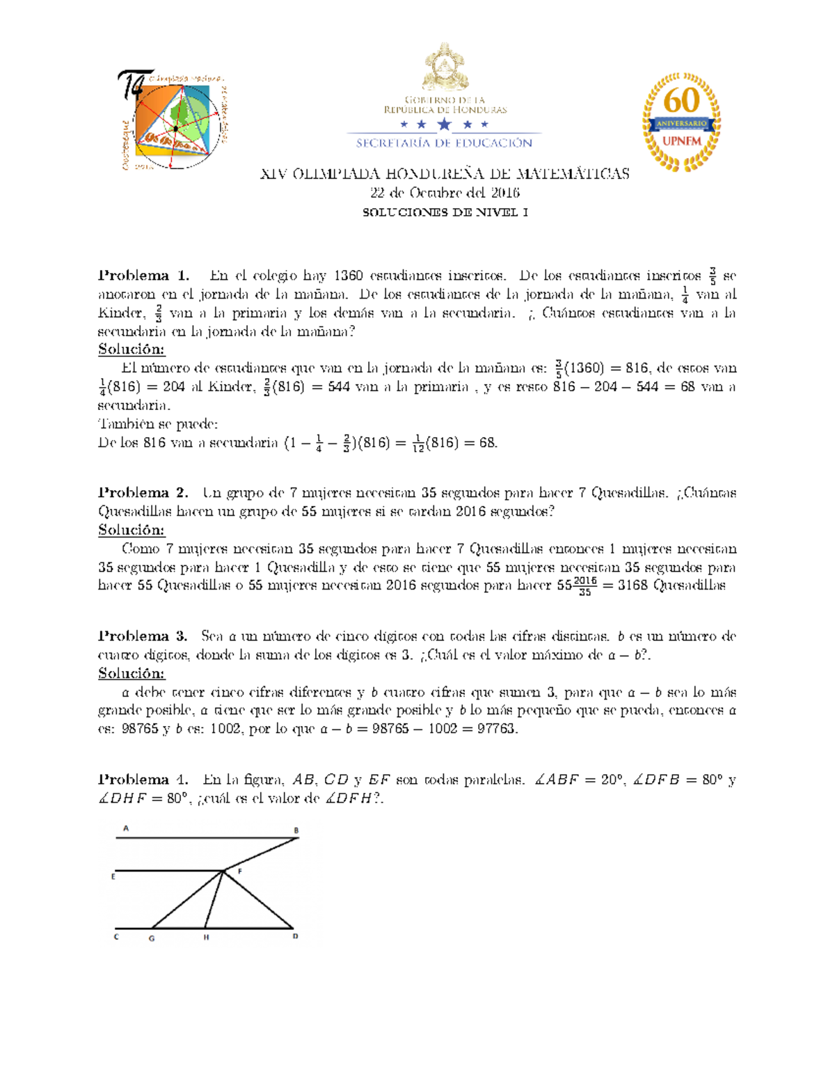 2016-soluciones-ohm - math - XIV OLIMPIADA HONDUREÑA DE MATEMÁTICAS 22 ...