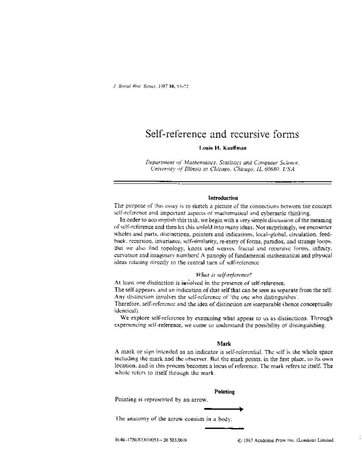 Self Ref Recur Form - t is a long established fact that a reader will ...