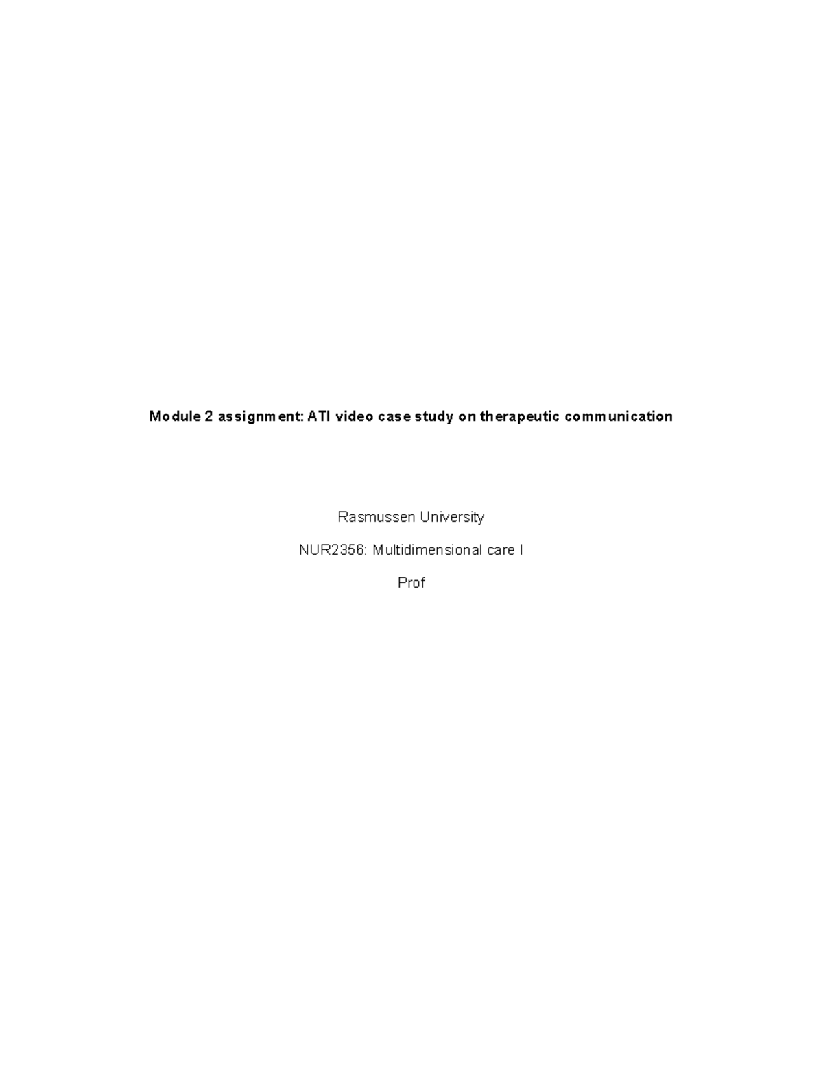 NUR 2356 Module 02 Assignment - 2356 - Studocu