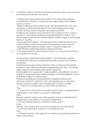 [Solved] Design a checklist with five items for assessing Grade R ...