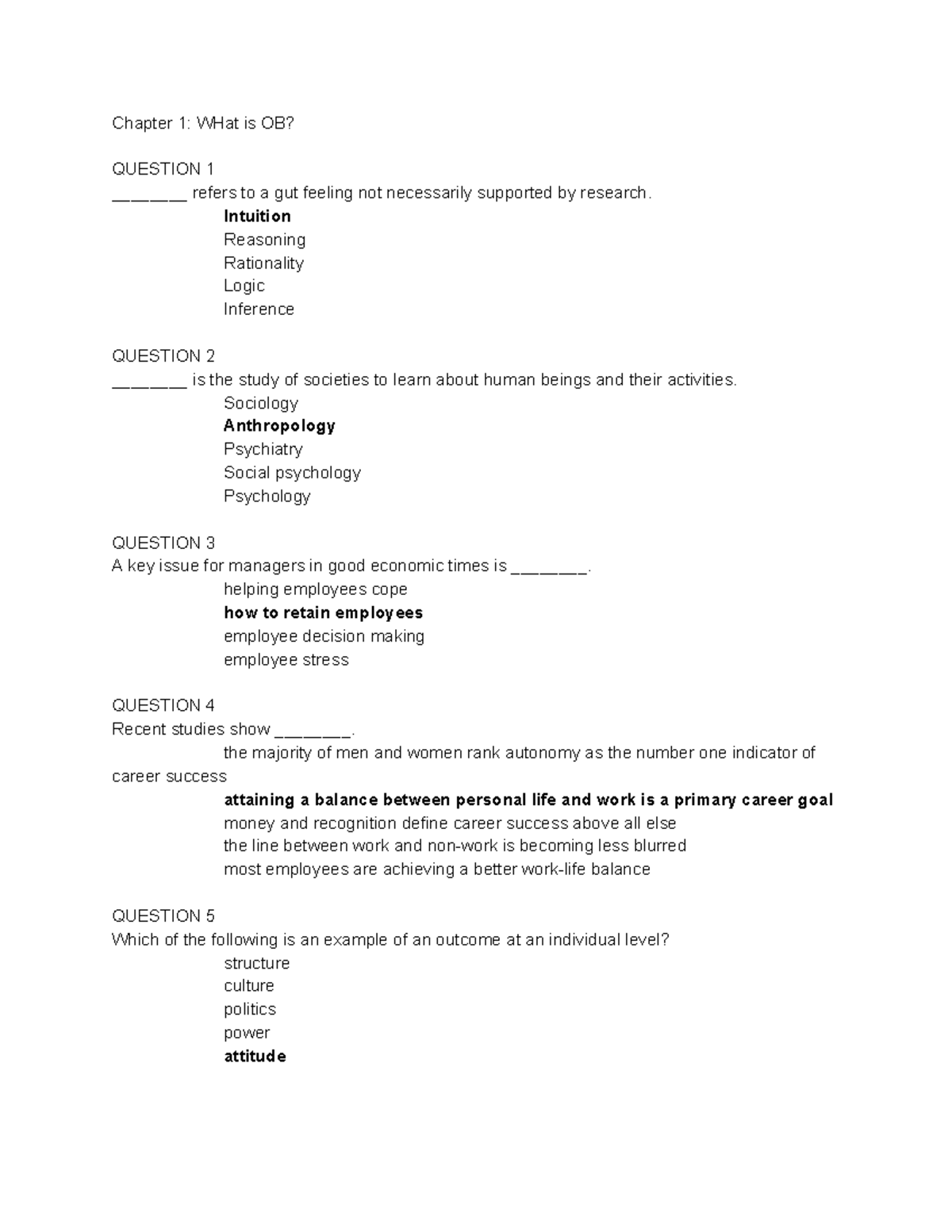 Chapter 1 What is OB - Lecture notes 1 - Chapter 1: WHat is OB ...
