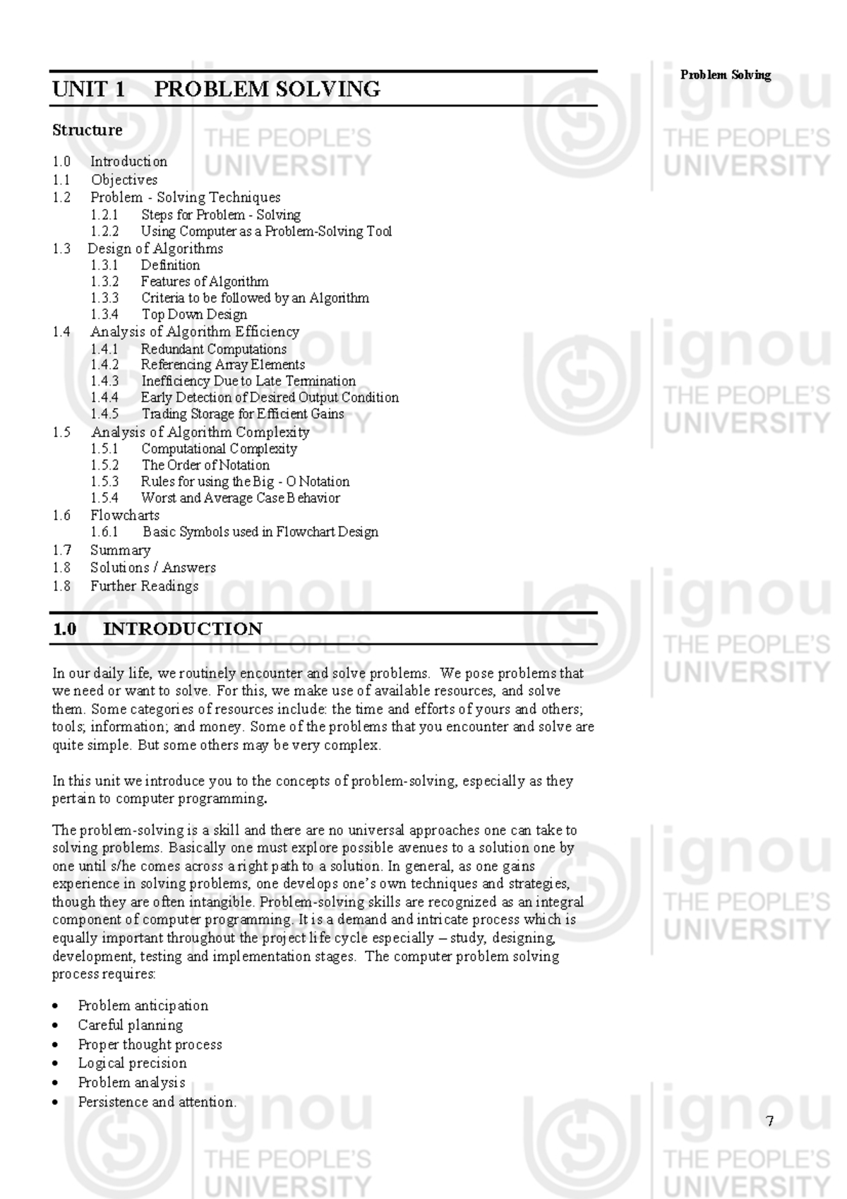Problem Solving - Study Material - Problem Solving UNIT 1 PROBLEM ...