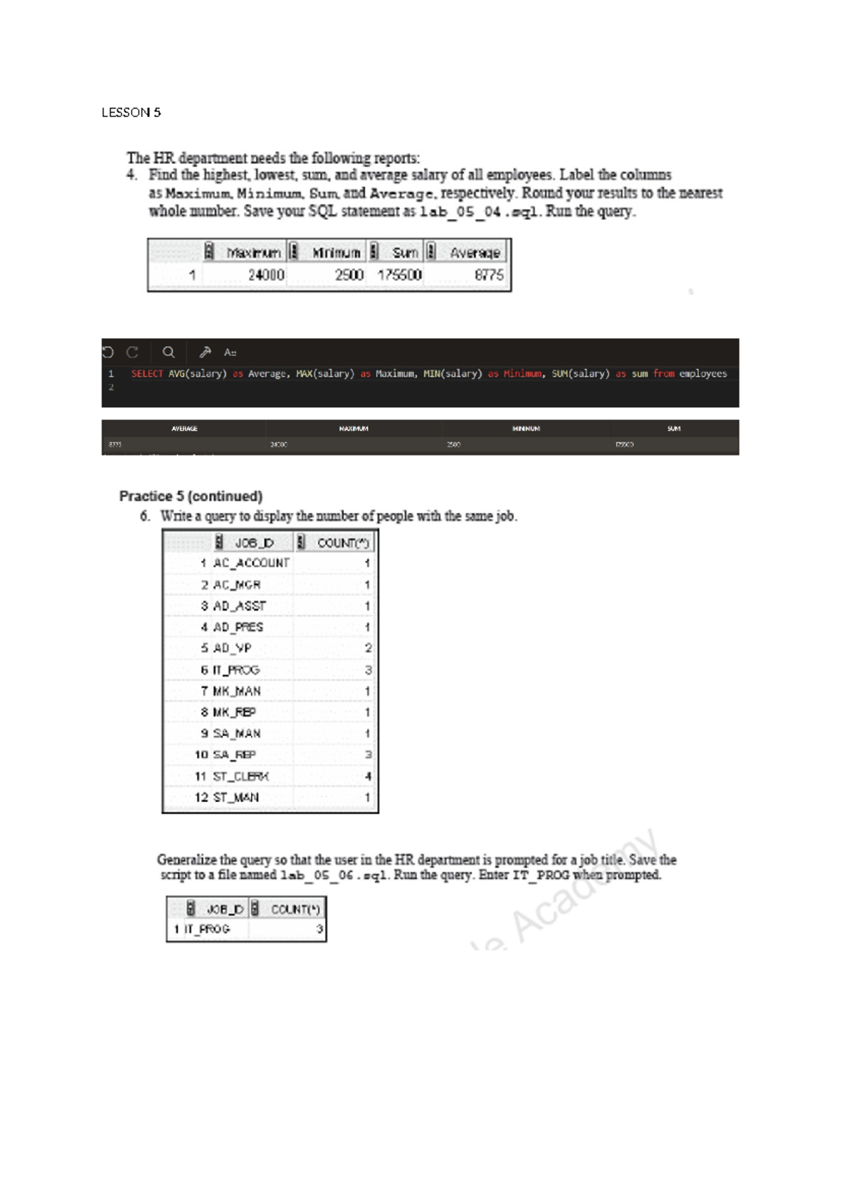 Lesson 5- ITT501 - Database Management System - LESSON - Studocu