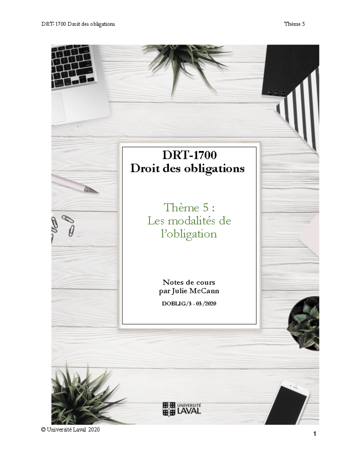 Cours 5 - DRT - Power point annoté - DRT- Droit des obligations Thème 5 ...
