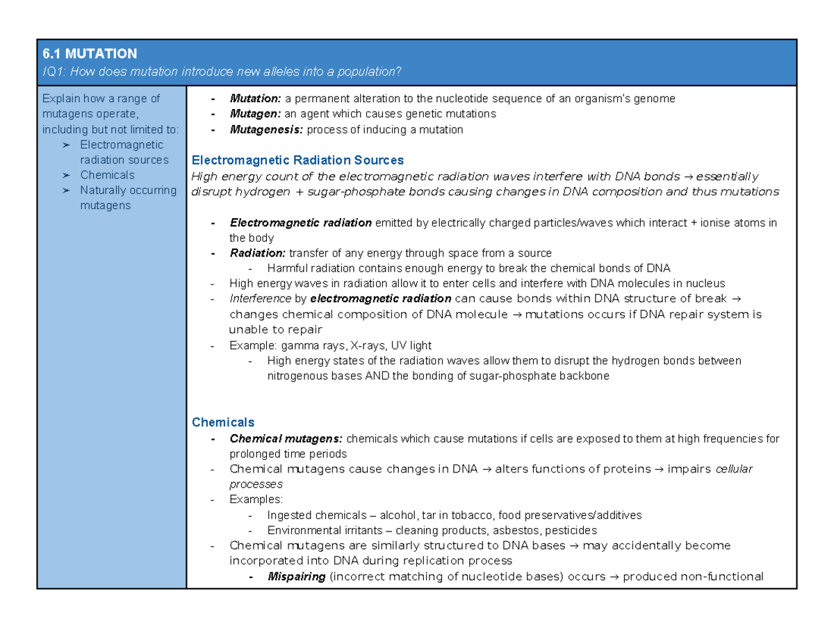 1. mutation - 6 MUTATION IQ1: How does mutation introduce new alleles ...