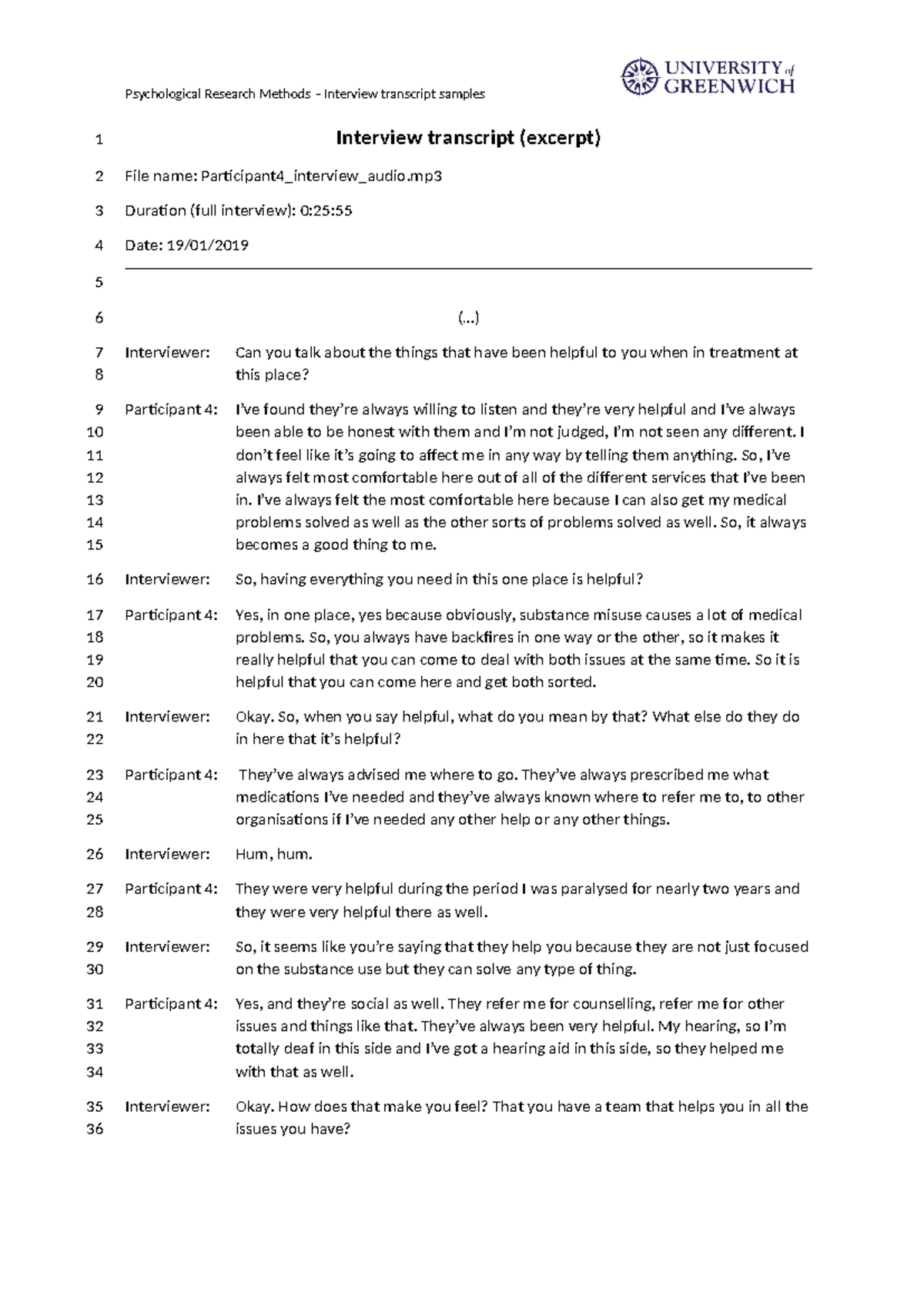 Participant 4-Interview Transcript - Psychological Research Methods ...