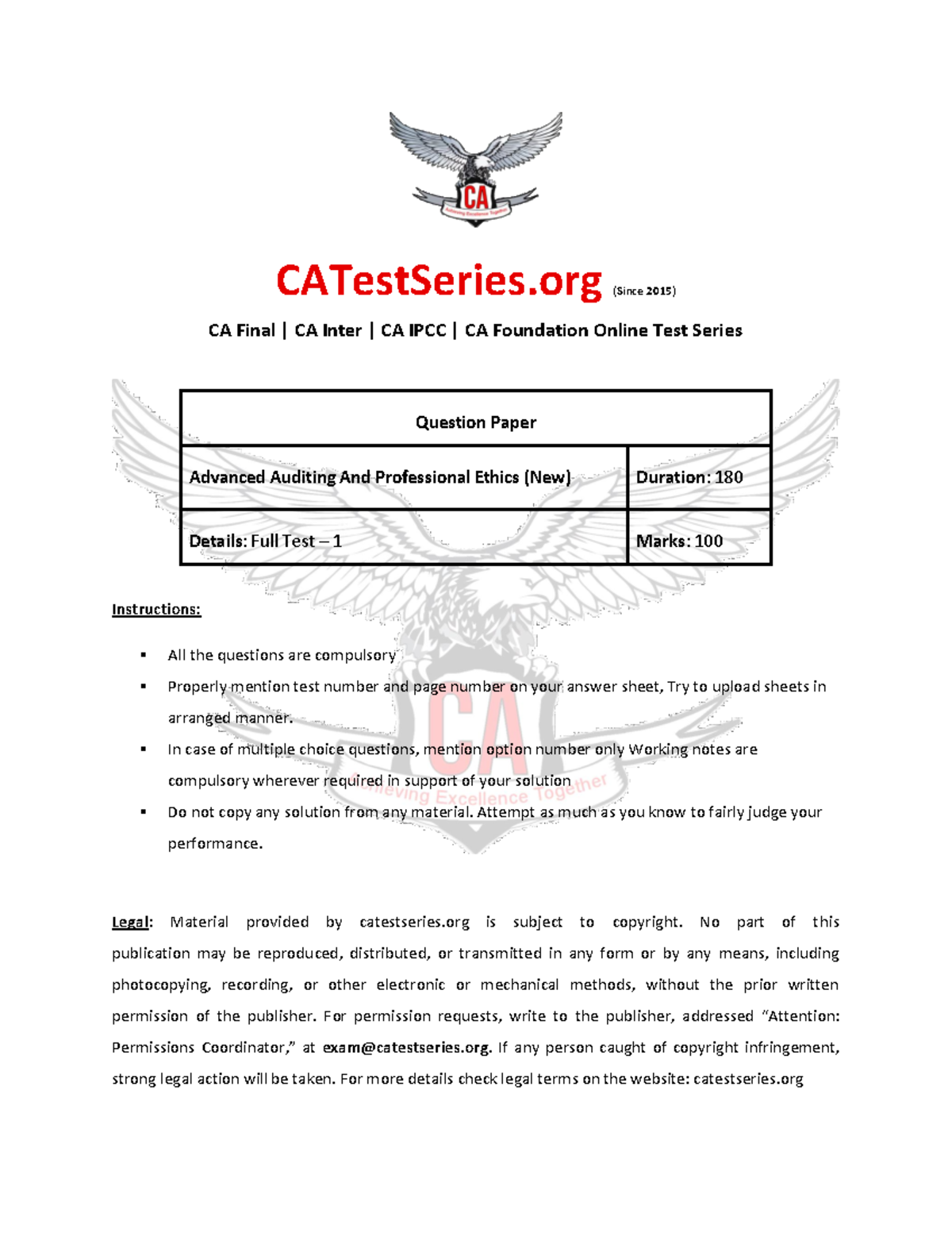 Final-new-audit-full-test-1-may-test-1614353482 - CATestSeries (Since ...