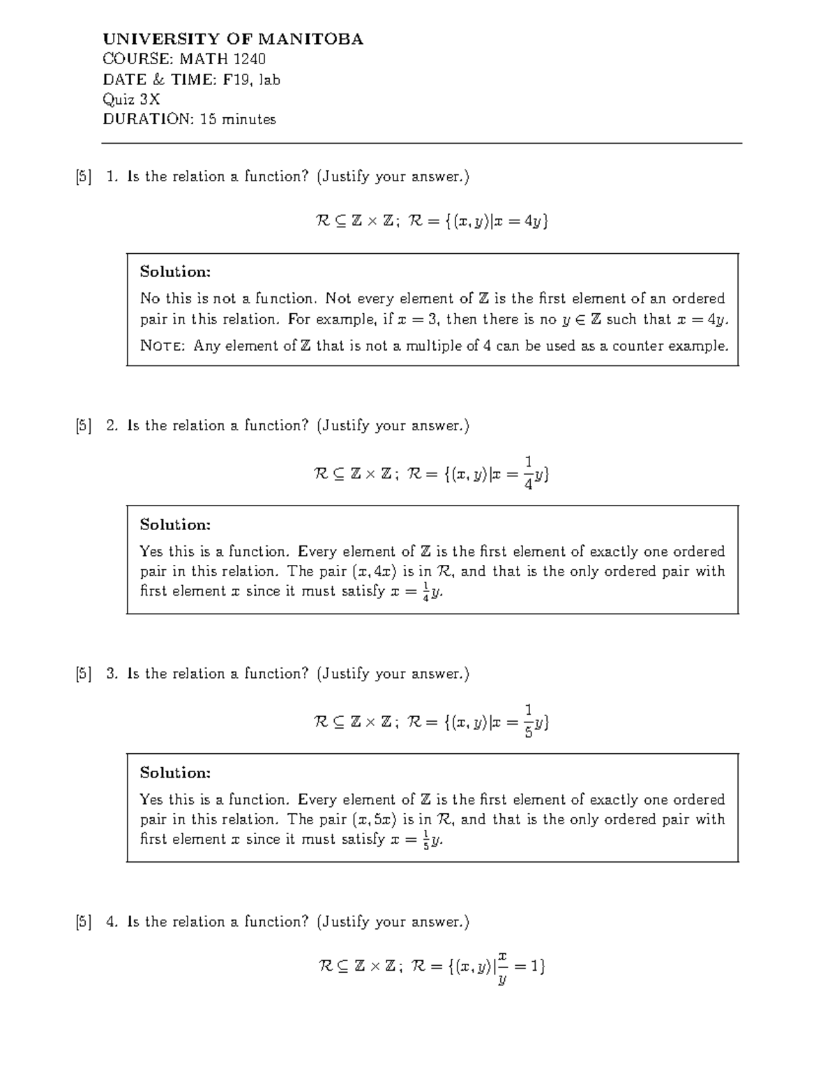 MATH1240 Quiz3 Test practice material Discrete Mathematics 1240 Year ...
