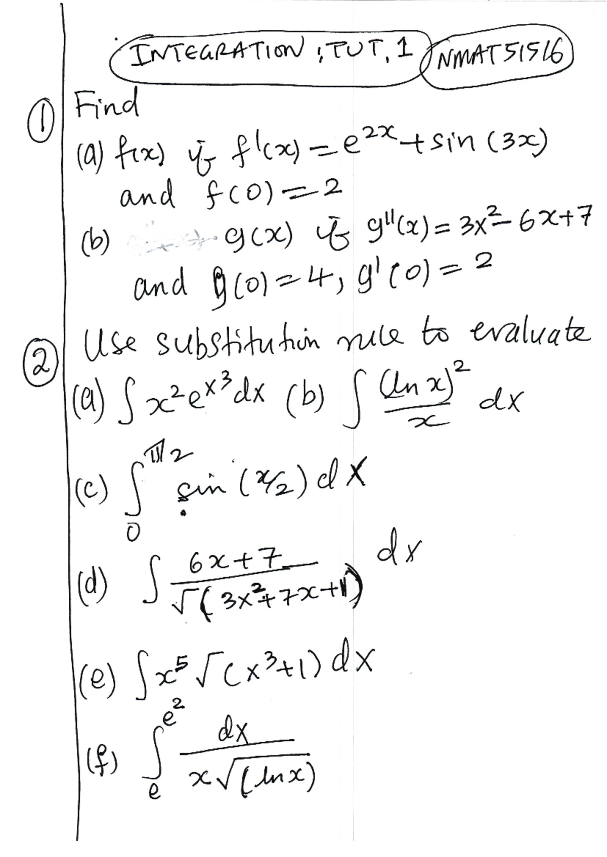 Tutorial 6 1-Integration - SMTH011 - Studocu