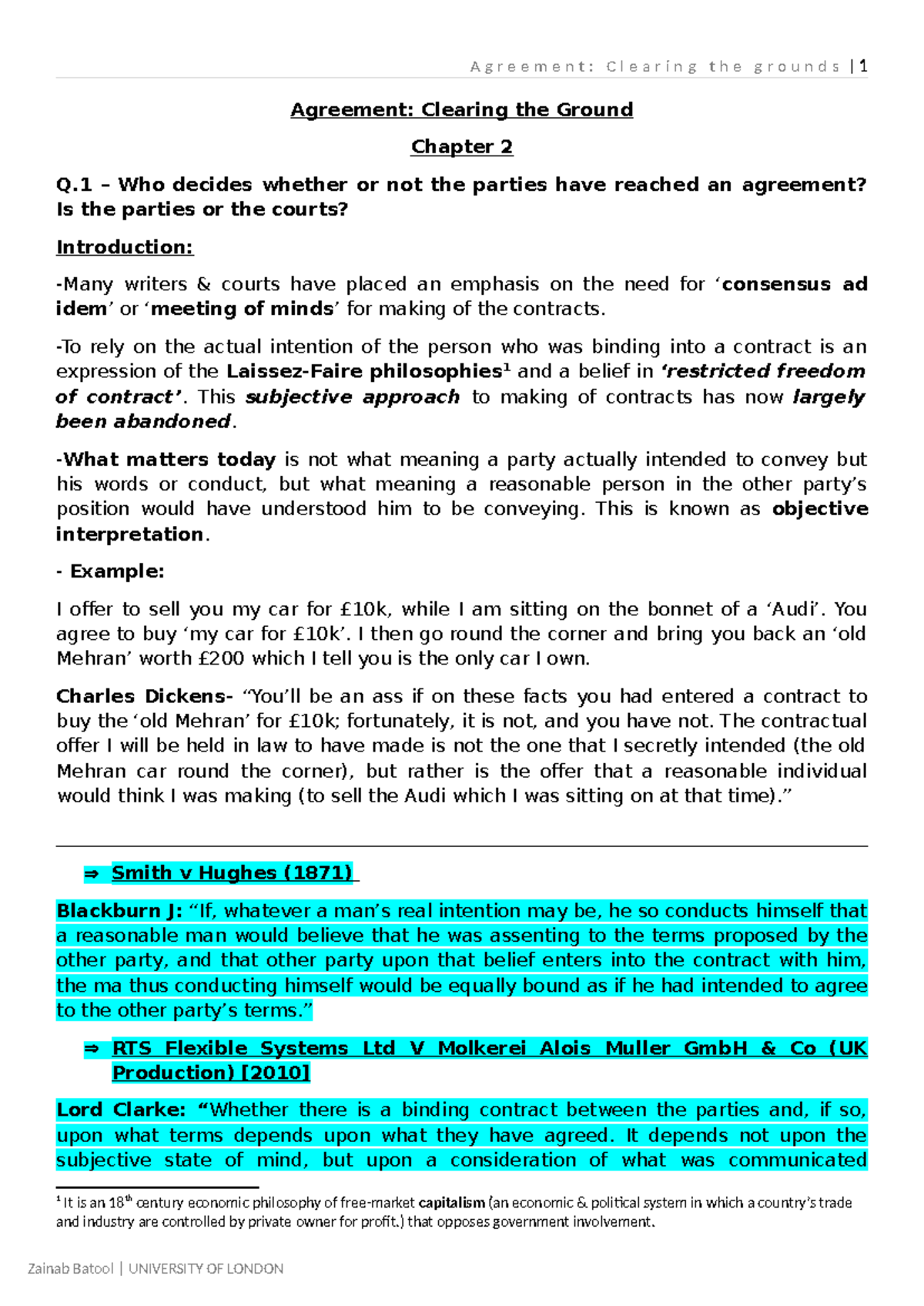 Agreement ch 2 final - Agreement: Clearing the Ground Chapter 2 Q – Who ...