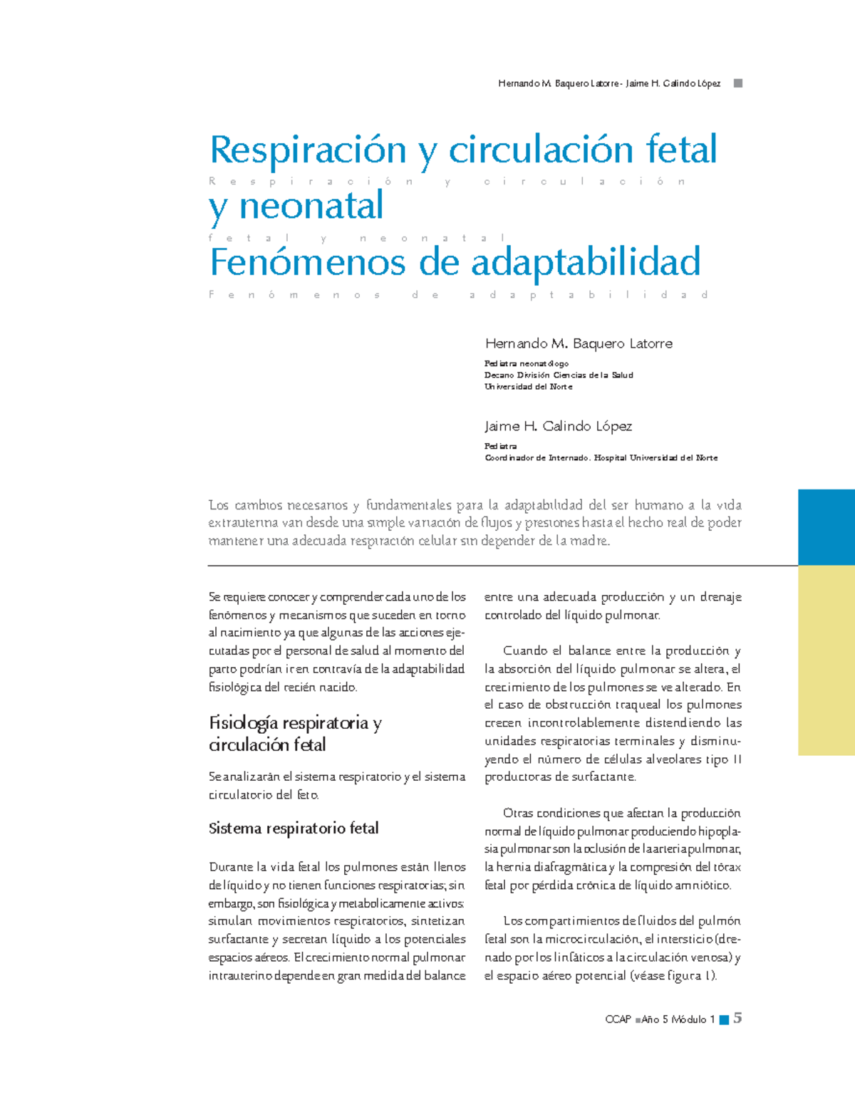 Adaptación neonatal - Neonatólogia - CCAP Año 5 Módulo 1 5 Hernando M ...