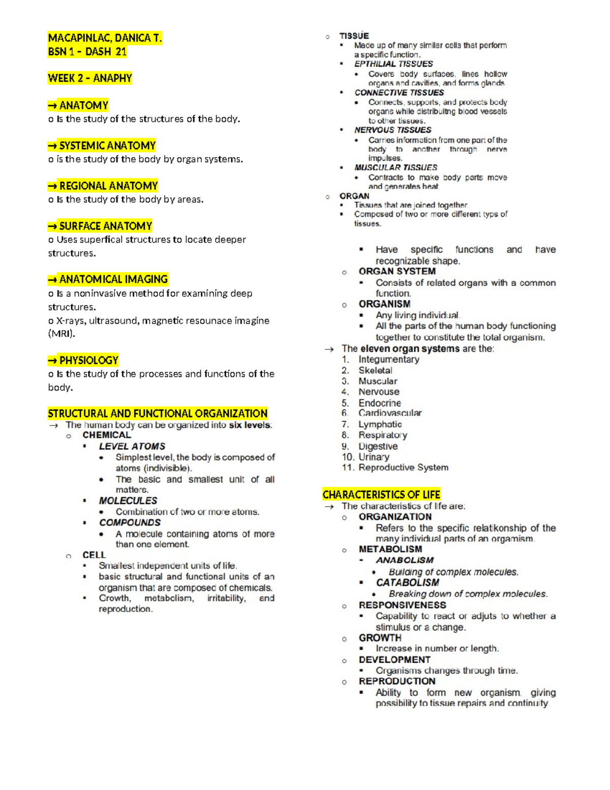 WEEK 2 - PowerPoint based - MACAPINLAC, DANICA T. BSN 1 – DASH 21 WEEK ...
