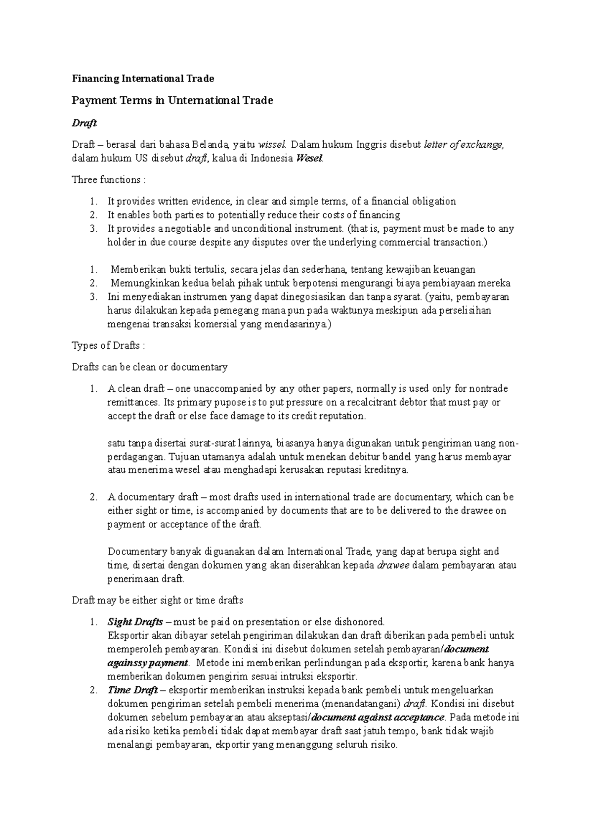 Financing International Trade - AWA - Financing International Trade ...
