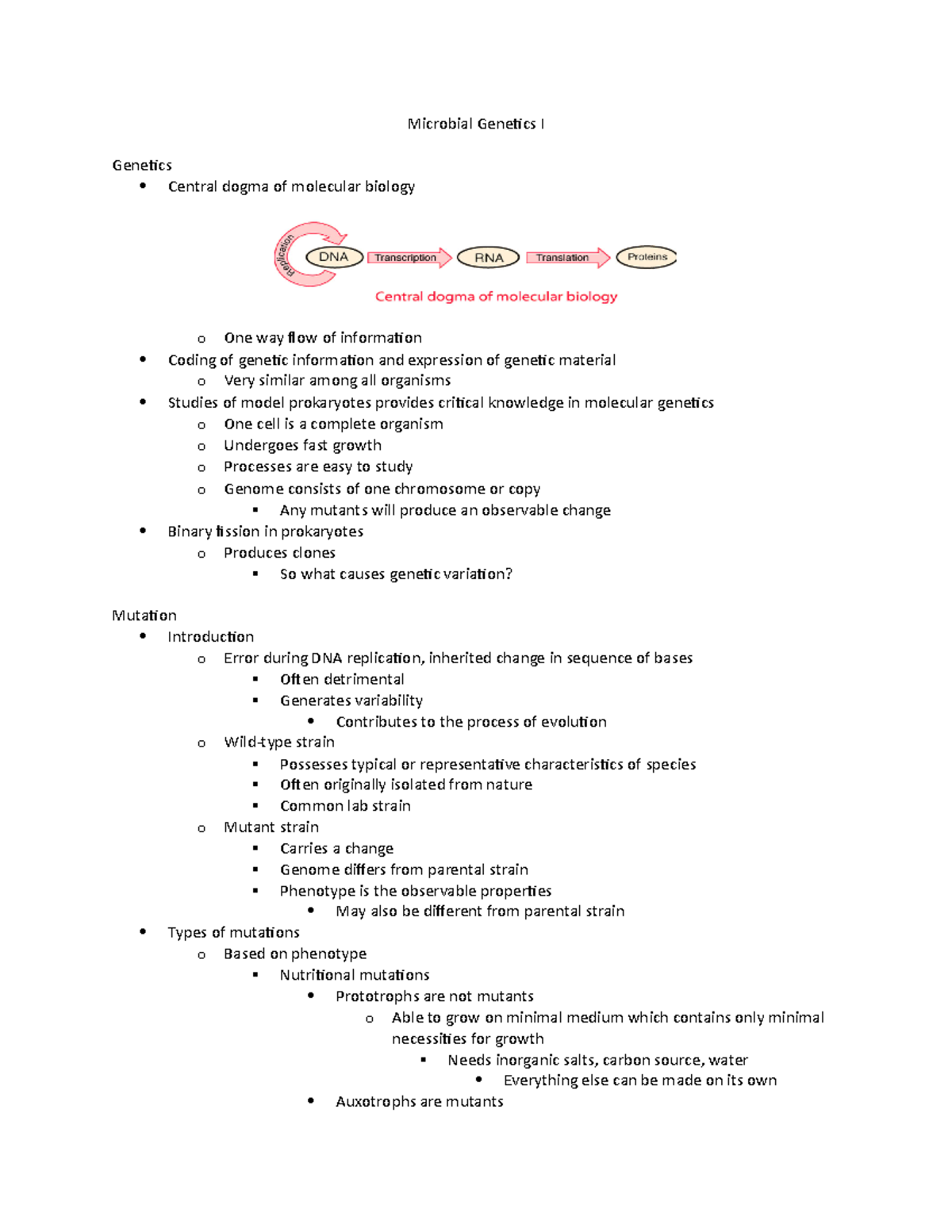 Micro lecture 11 - Professor Keating - Microbial Genetics I Genetics ...