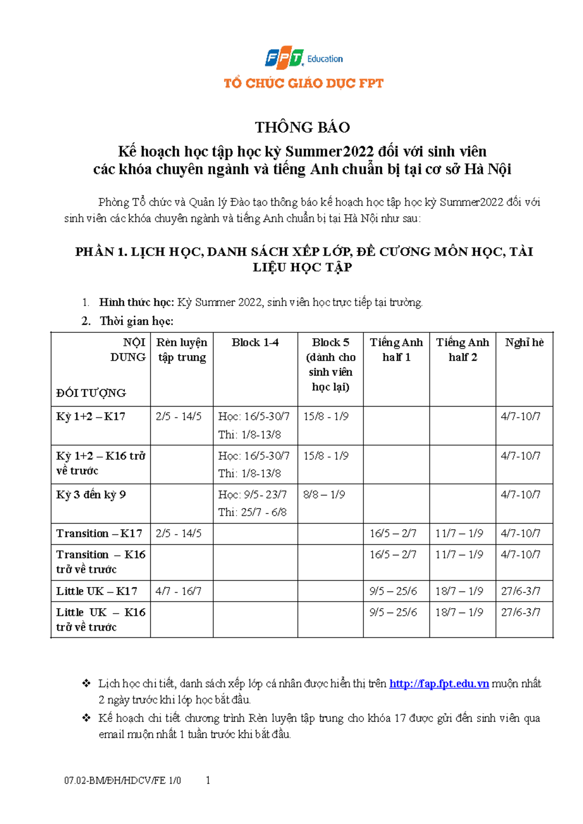 KHHT chuan-bi-vao-HK-Summer 2022 - THÔNG BÁO Kế hoạch học tập học kỳ ...