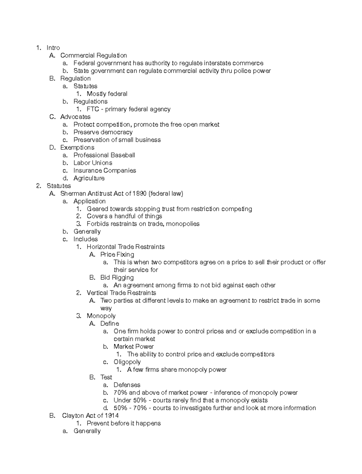 Ch 47 Antitrust Law - ch 47 rebecca davis uky notes - Intro A ...