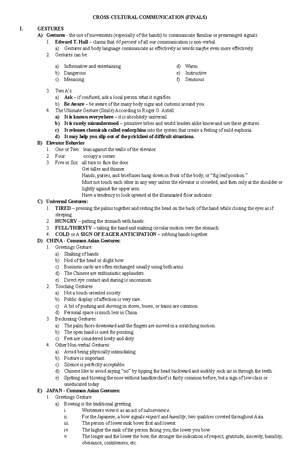 Cross Cultural Communication Finals - BS. education - PangSU - Studocu
