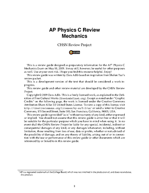 Ap study guide - mechanics - Advanced Placement Physics Study Guide ...
