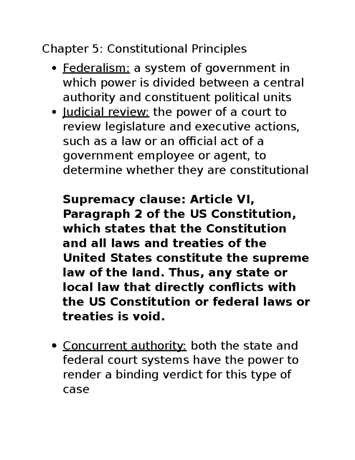 Chapter 5 Notes-Constitutional Principles - Chapter 5: Constitutional ...