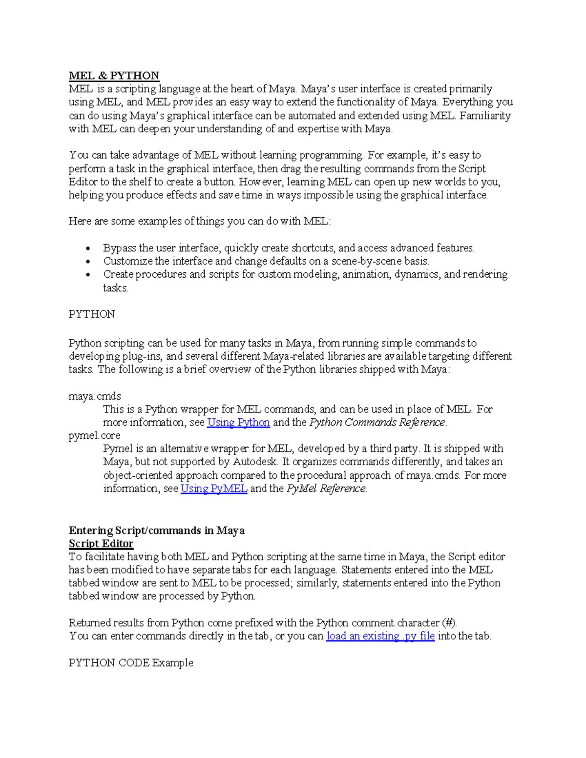 3dg2 - Copy - It is explained that 3d softwares - MEL & PYTHON MEL is a ...