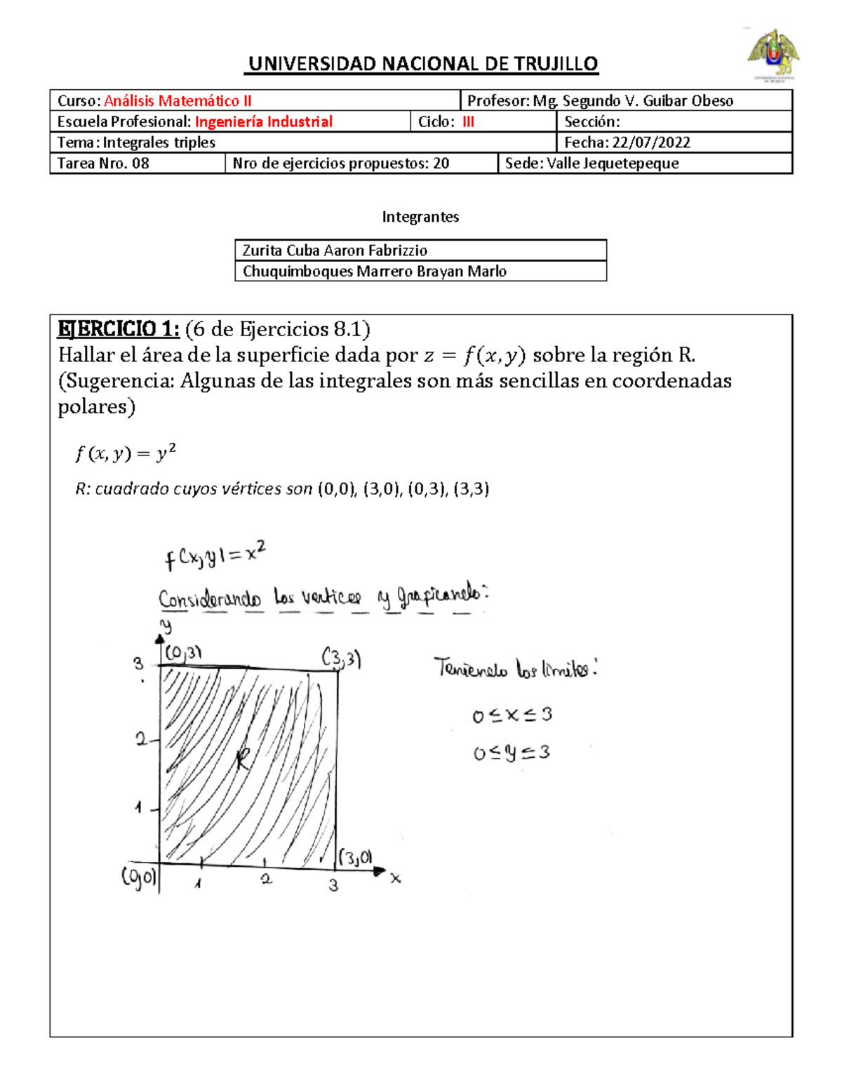 Tarea N°08 - fsfsfsfsfsf - UNIVERSIDAD NACIONAL DE TRUJILLO Curso: An ...