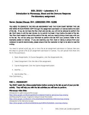 BIOL Laboratory 1 introduction - BIOLOGY 3040U Laboratory # 1: Laboratory Introduction and ...