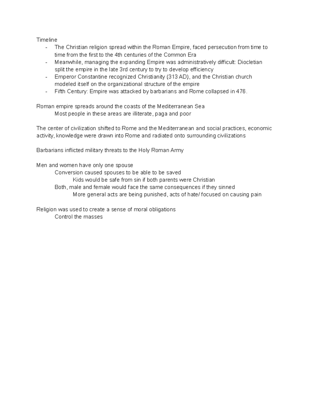 The Spread of Christianity - Timeline The Christian religion spread ...