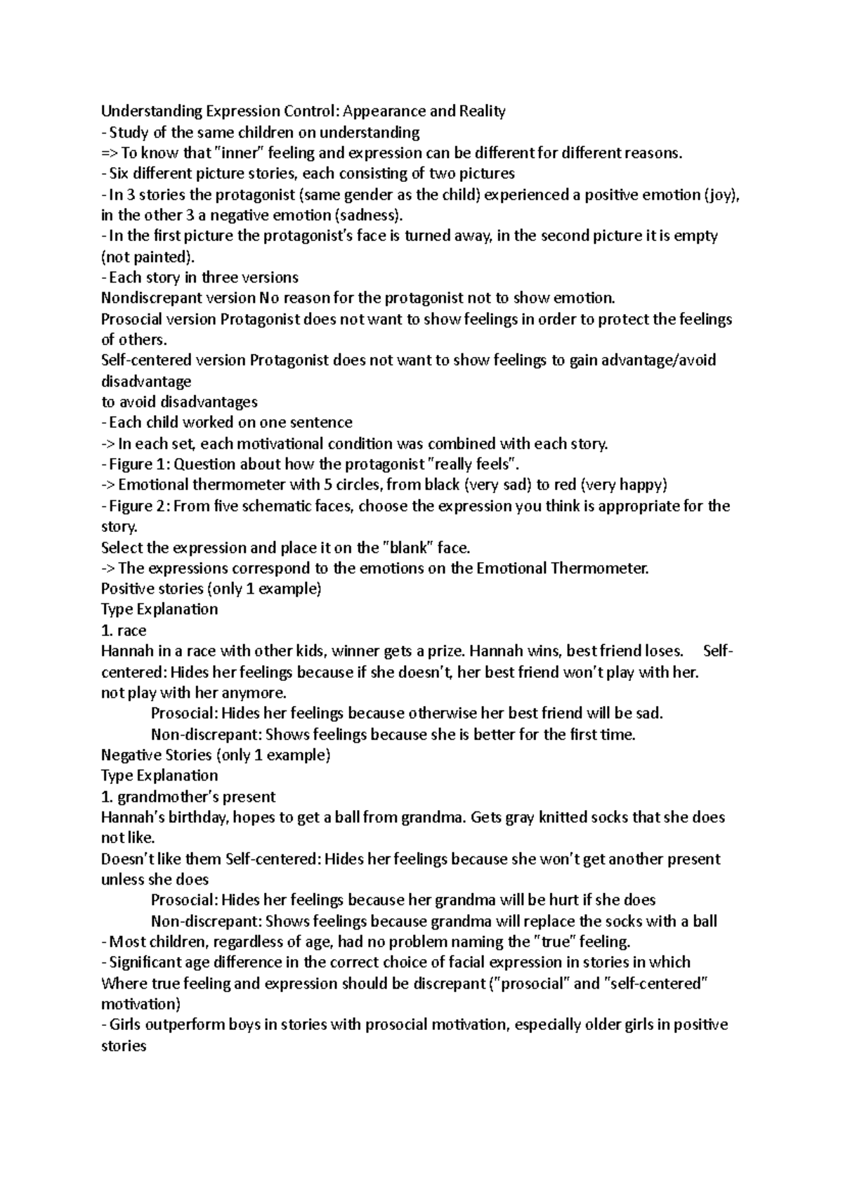 Understanding Expression Control - Six different picture stories, each ...