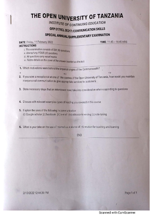 Field Report - COLLEGE OF BUSINESS EDUCATION (CBE) DAR-ES-SALAAM CUMPUS ...