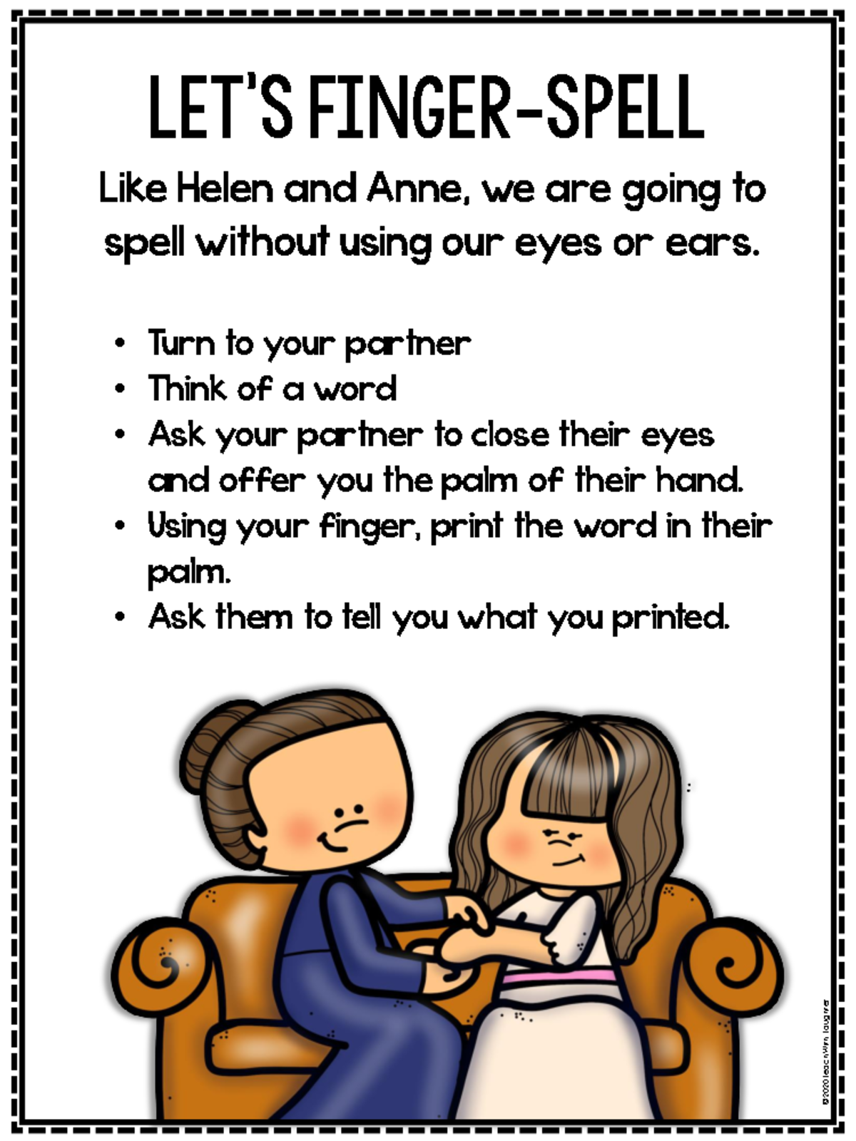 Braille classroom activity worksheet - Let’s Finger-Spell Like Helen ...
