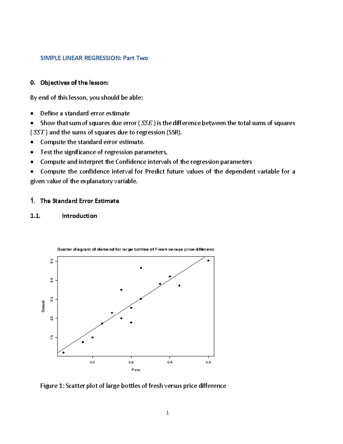 Simple linear regression part 2 - SIMPLE LINEAR REGRESSION: Part Two ...