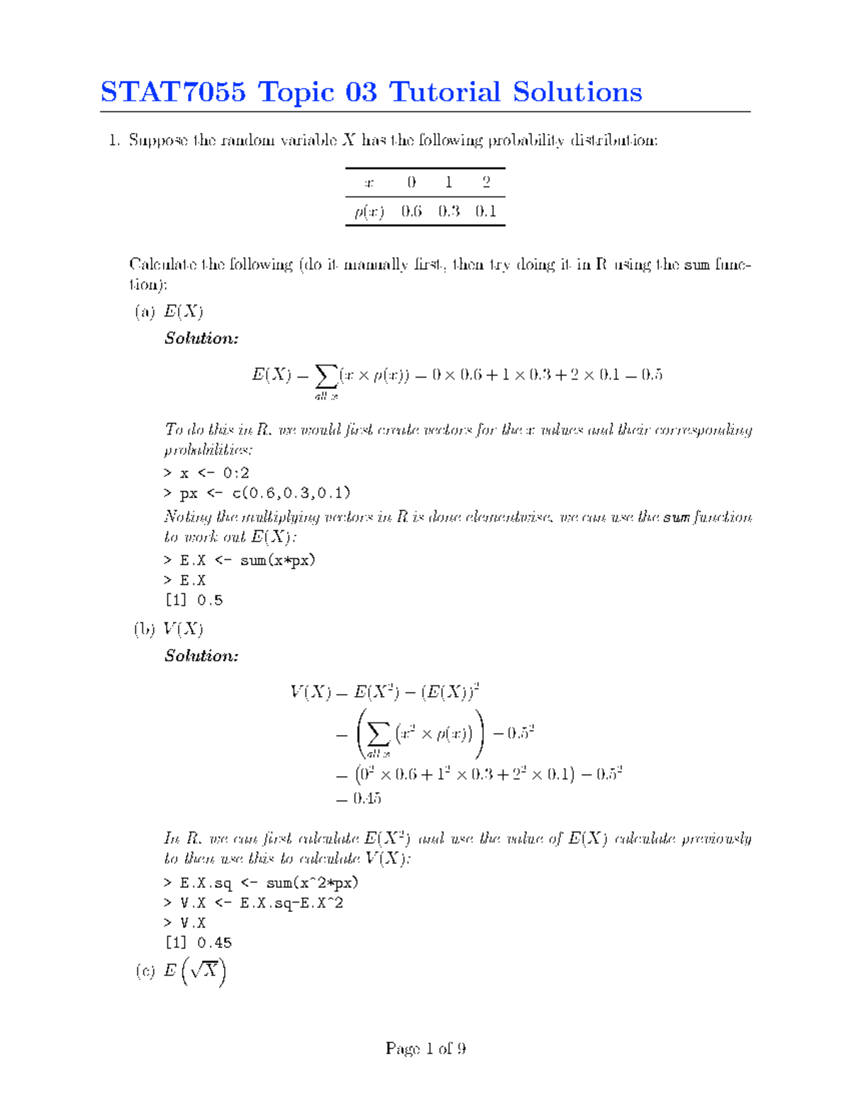 T03 Sol - 12121212121212 - Suppose the random variable X has the ...