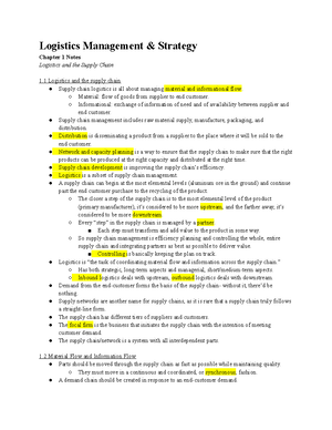 Logistics Management and Strategy - "Logistics Management and Strategy ...