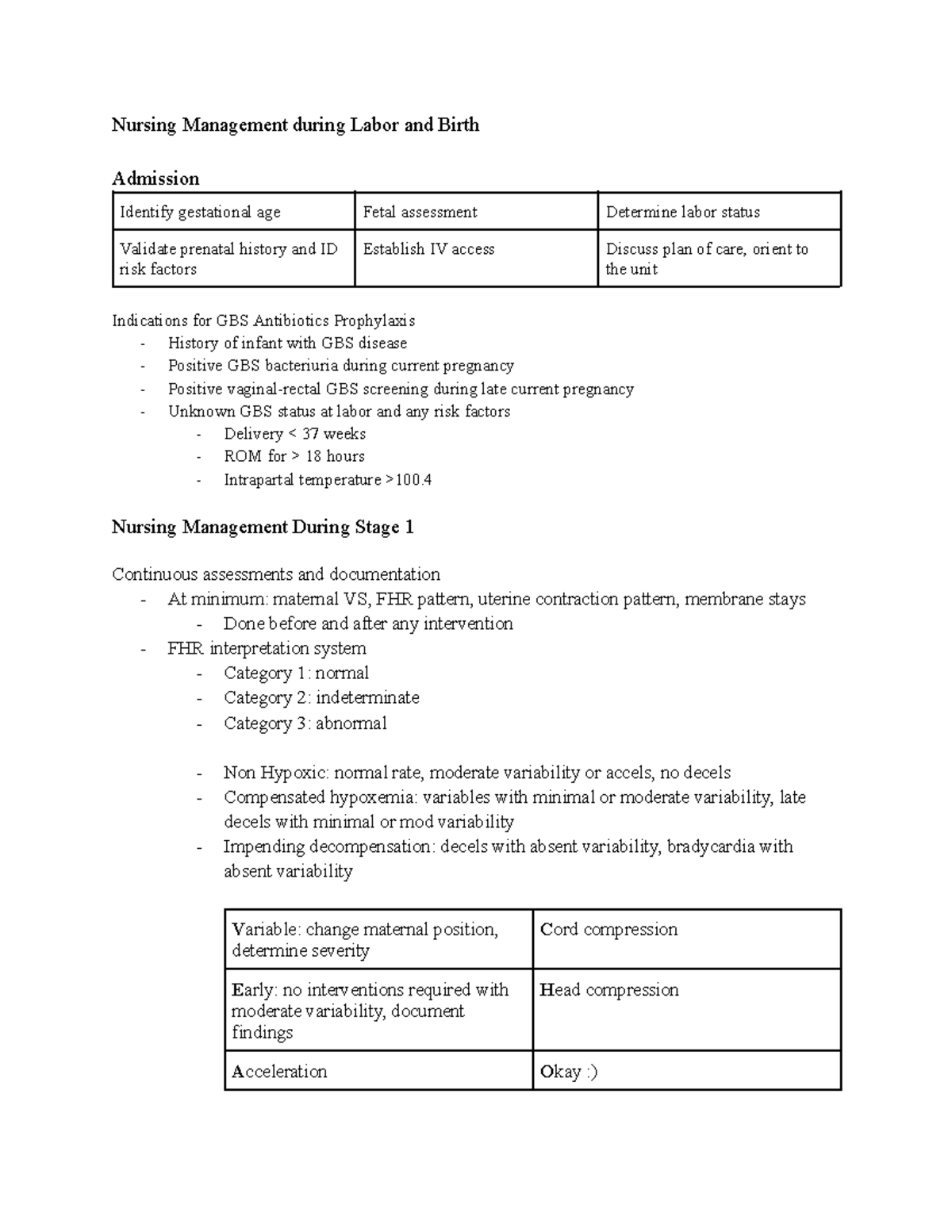 Nursing Management during Labor and Birth - Nursing Management during ...