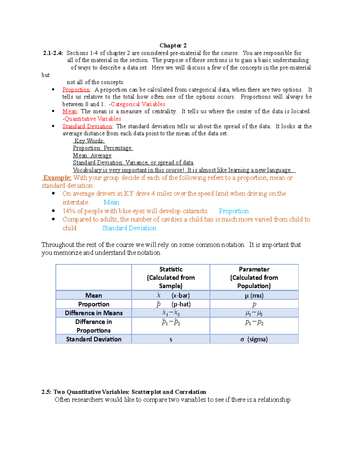 Chapter 2 Summary Key Chapter 2 2 1 2 Sections 1 4 Of Chapter 2 Are