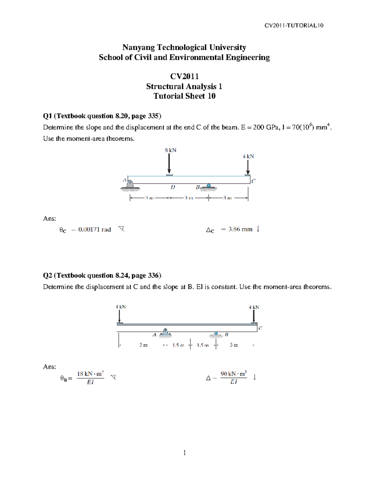 CV2011 T10 pro - Tutorial - CV2011-TUTORIAL 10 1 Nanyang Technological University School of ...
