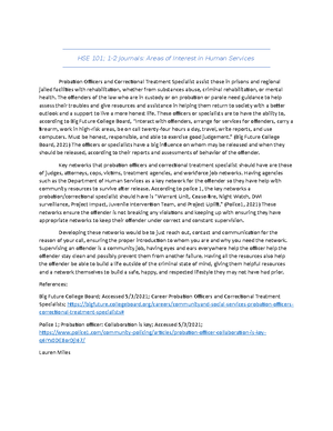 HSE 101 3-2 Journal-Visit an Agency and Reflect - Journal 3-2: Visit an ...