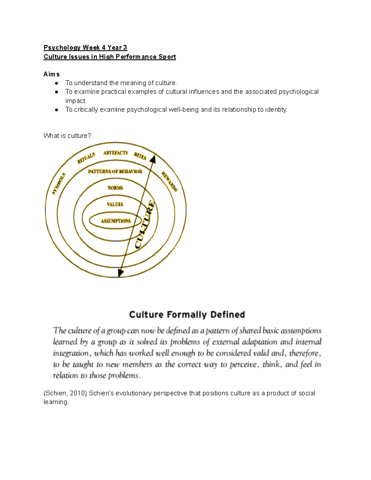 Psychology Y2 - Culture - Psychology Week 4 Year 3 Culture Issues in ...