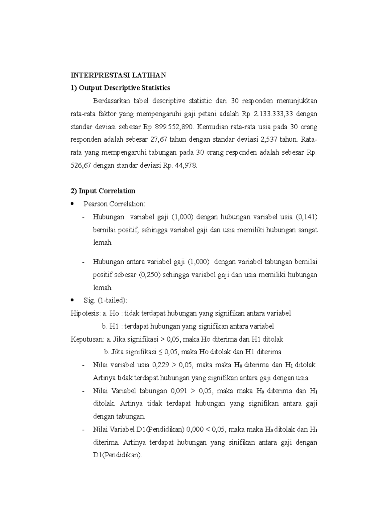 Interpretasi Praktikum Ankuan - INTERPRESTASI LATIHAN 1) Output ...
