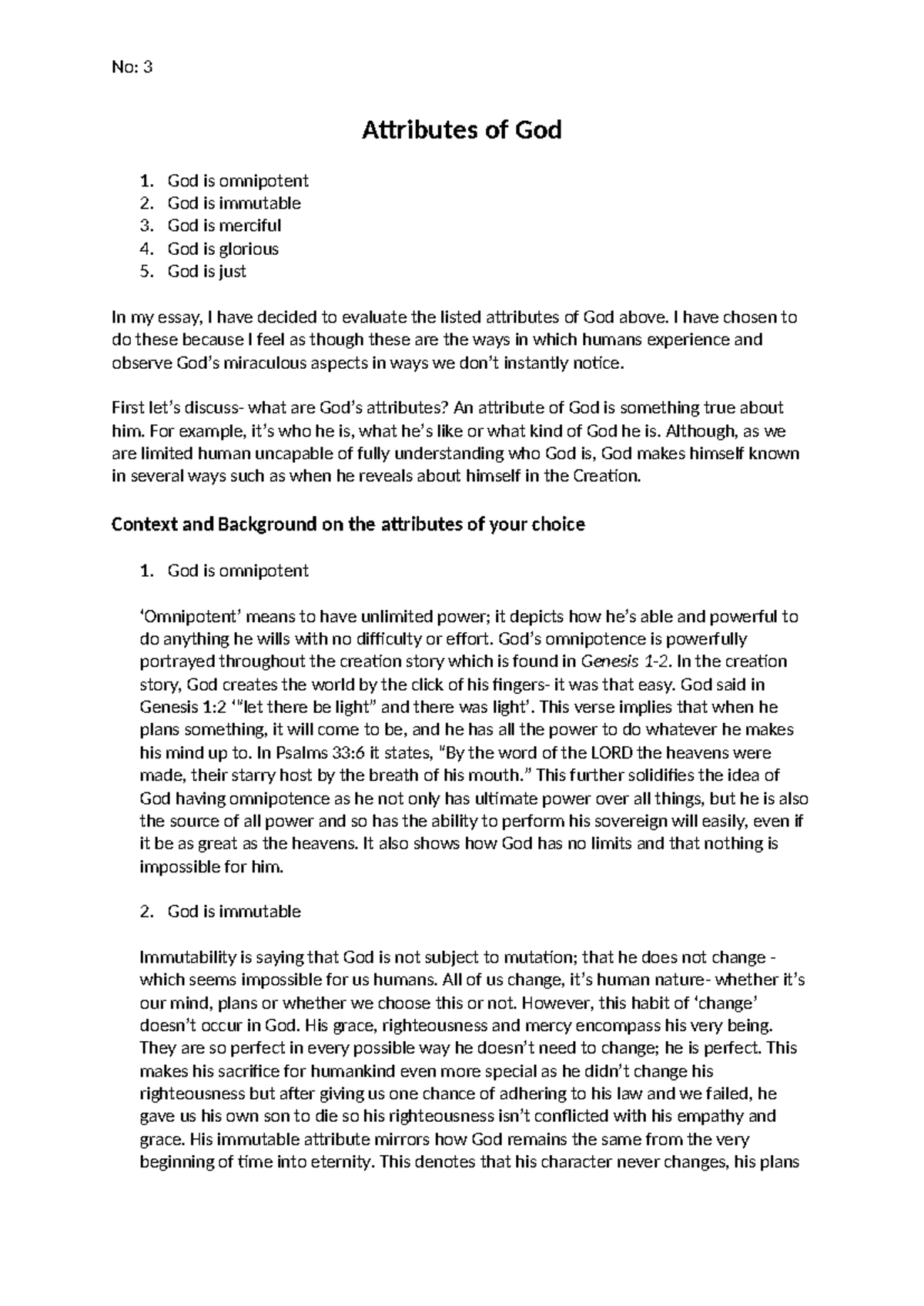 Attributes of God copy - Attributes of God God is omnipotent God is ...