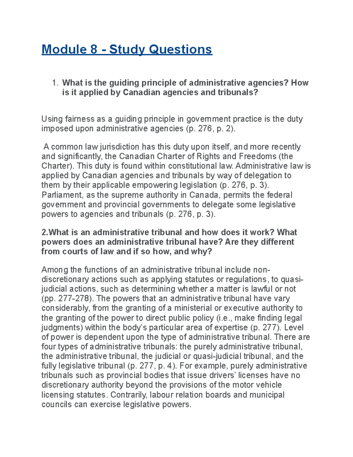 Module 8 - Study Questions - Module 8 - Study Questions What is the ...