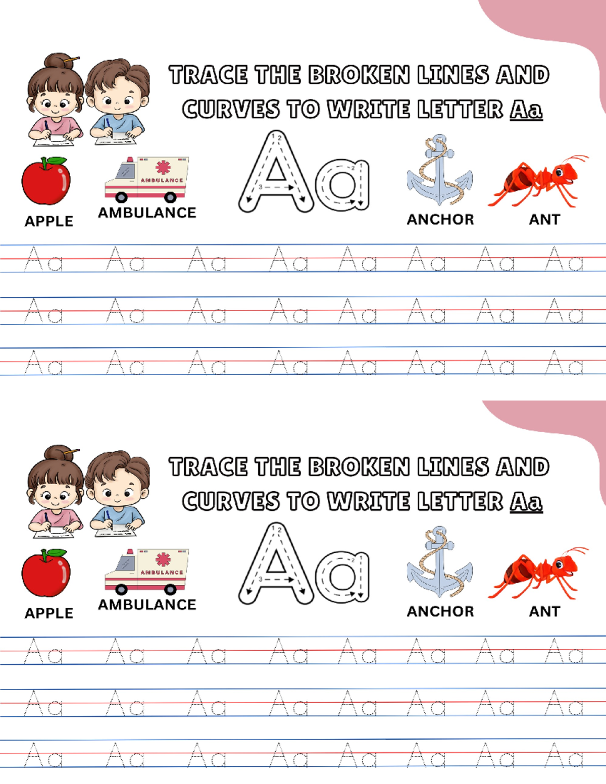 English PRE-K (DAY 1) - PRE-K WORKSHEETS - TRACE THE BROKEN LINES AND ...