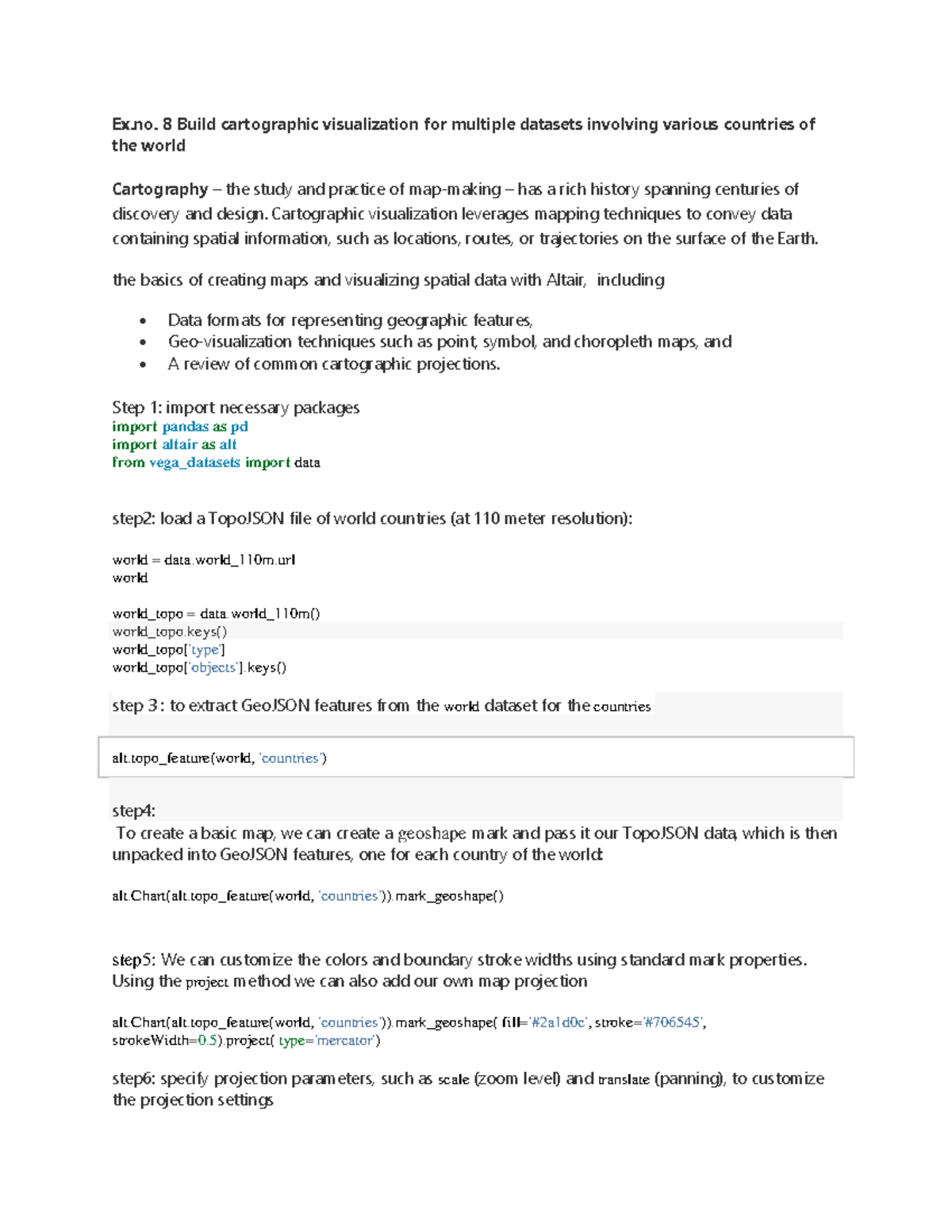 Cartography - Notes - Ex. 8 Build cartographic visualization for ...