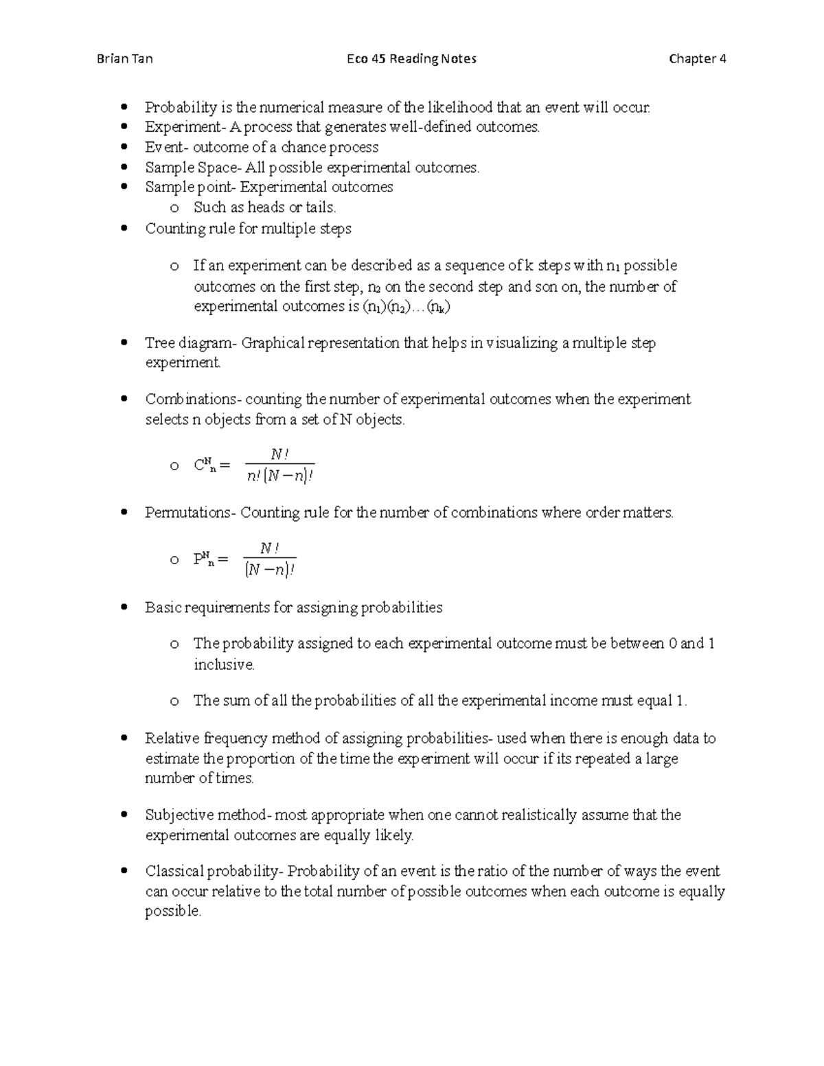 Chapter 4 Notes - ECO 045 - Studocu