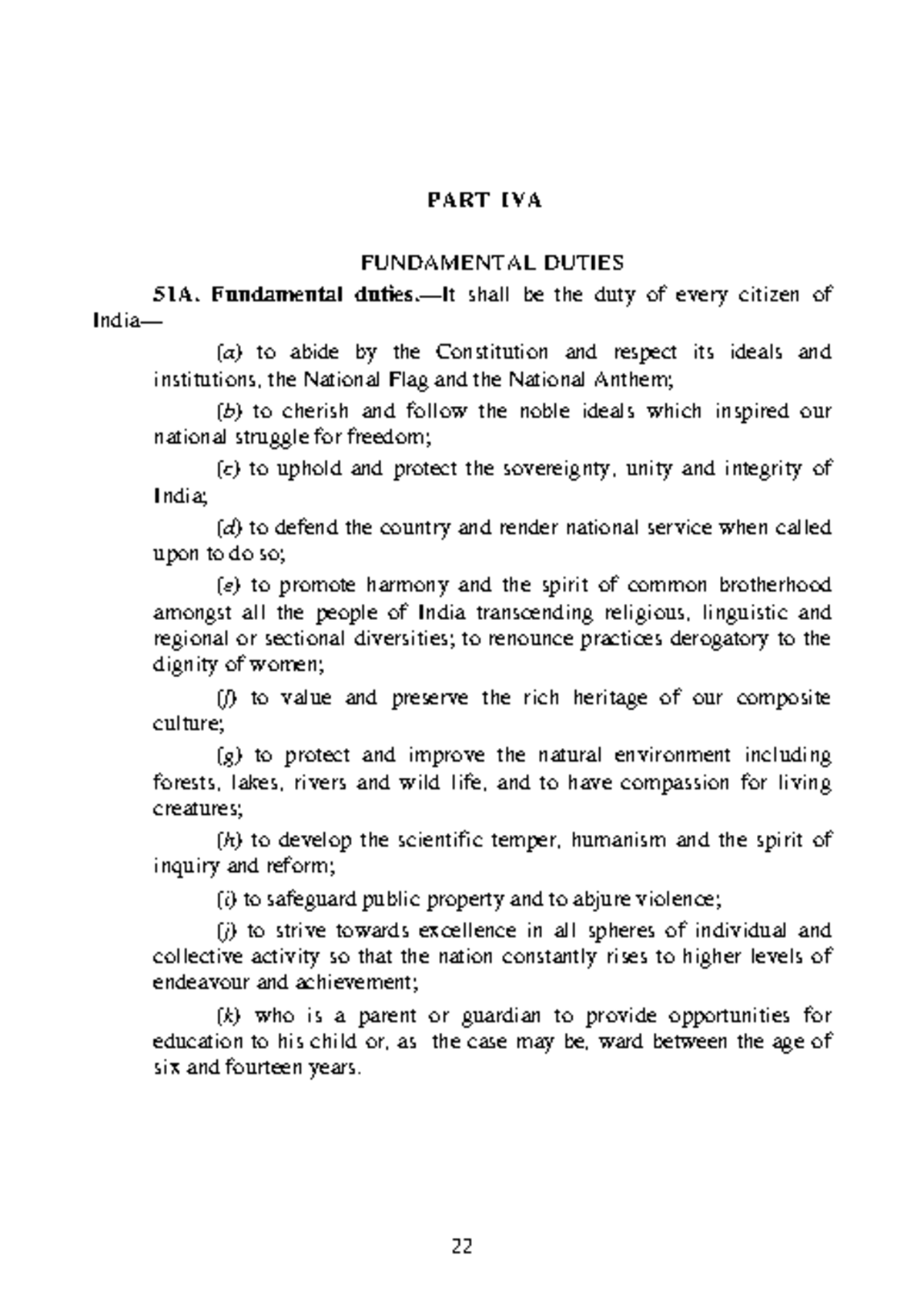 Fundamental-duties const of india - PART IVA FUNDAMENTAL DUTIES 51A ...