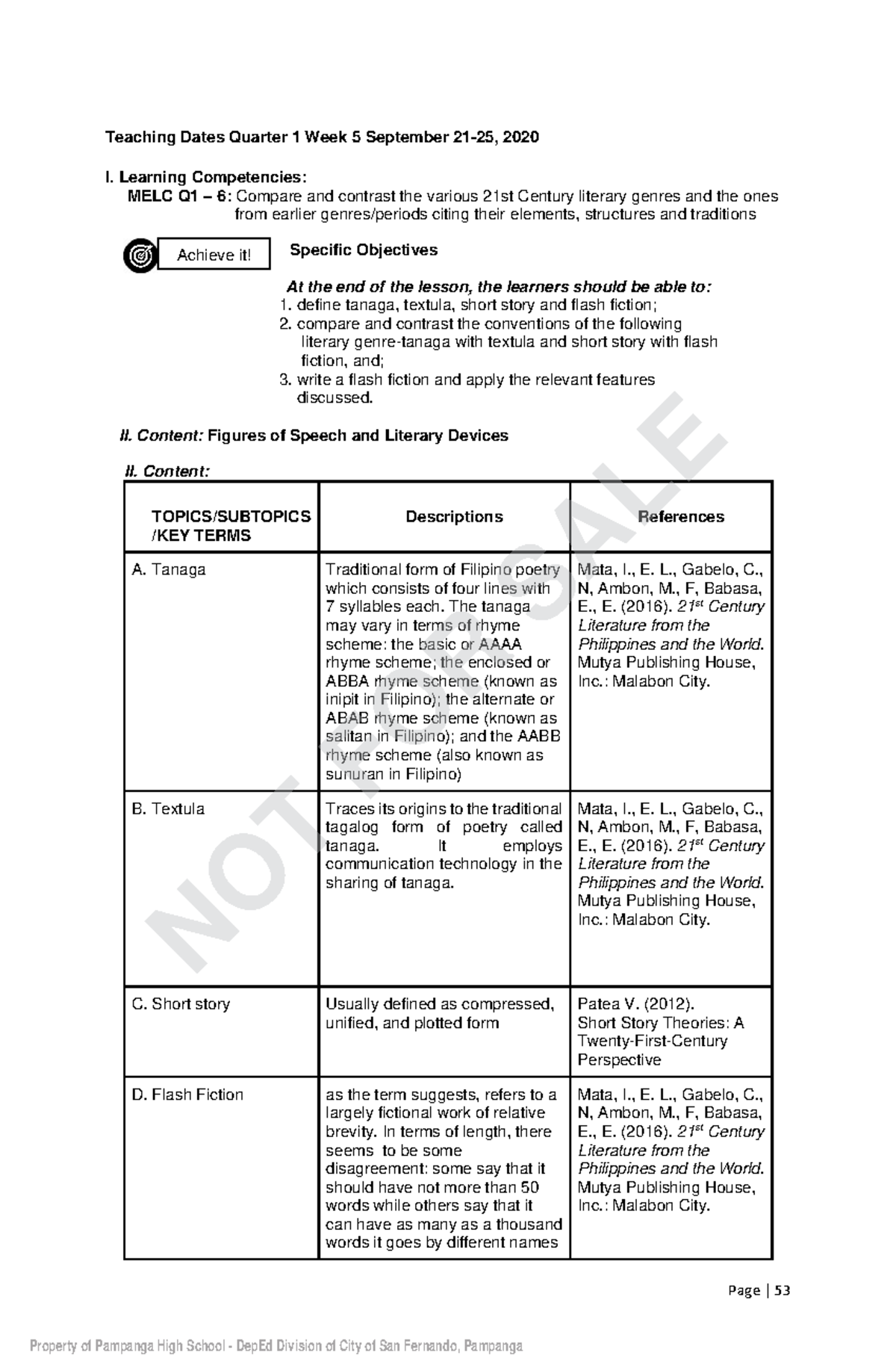 Grade 11 - Humss - English - 21st Century Lit 11F - Week 5 - Page | 53 ...