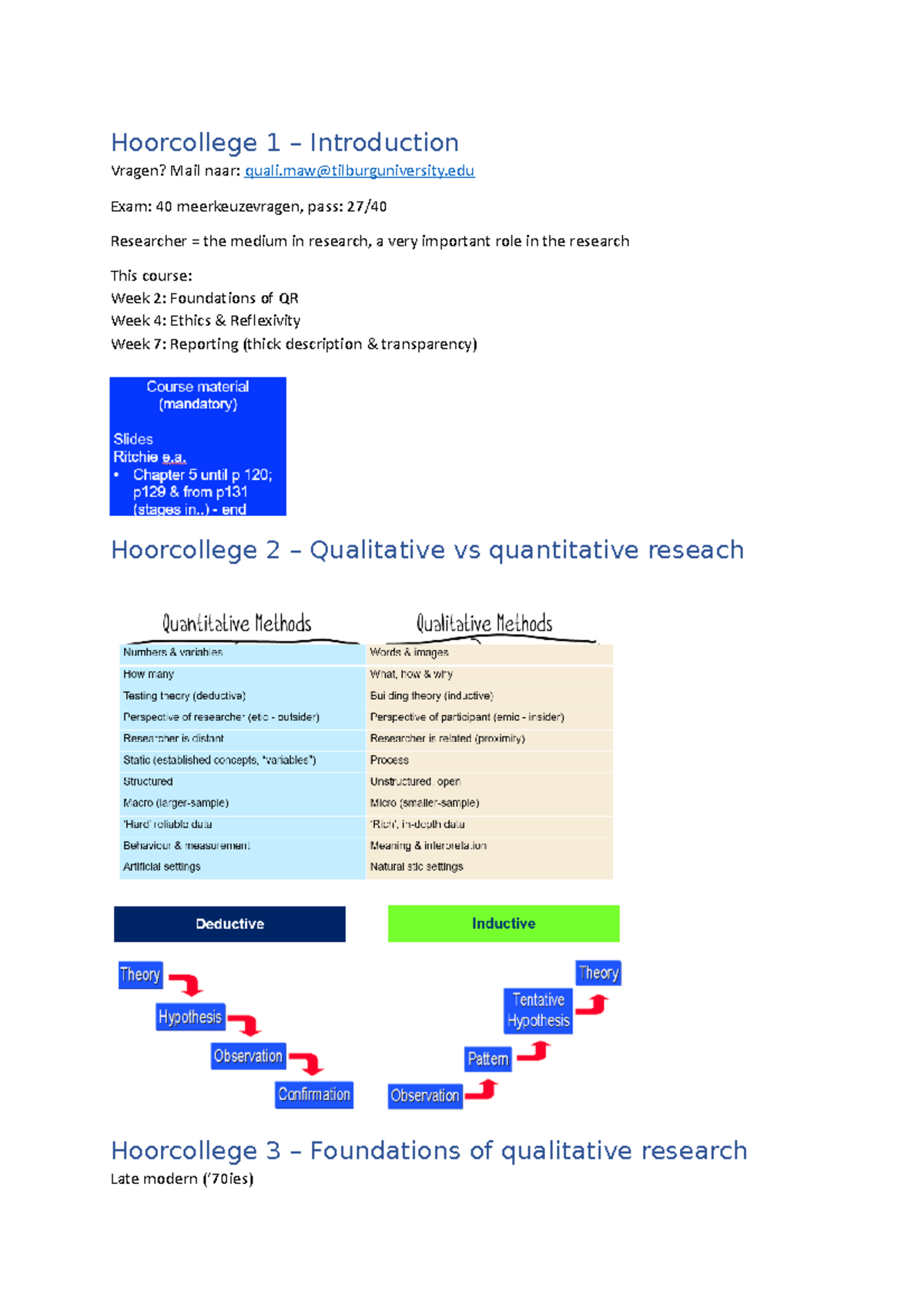 Qualitative Research Methods - Hoorcollege 1 – Introduction Vragen ...