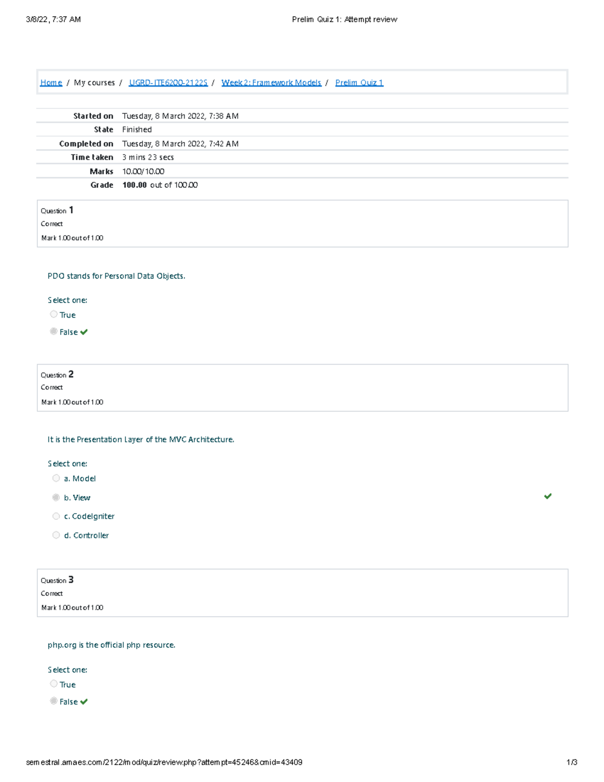 Appdev Prelim Quiz 1 - Descrite Prefinal Quiz 2 Attempt review. Your description is too short ...