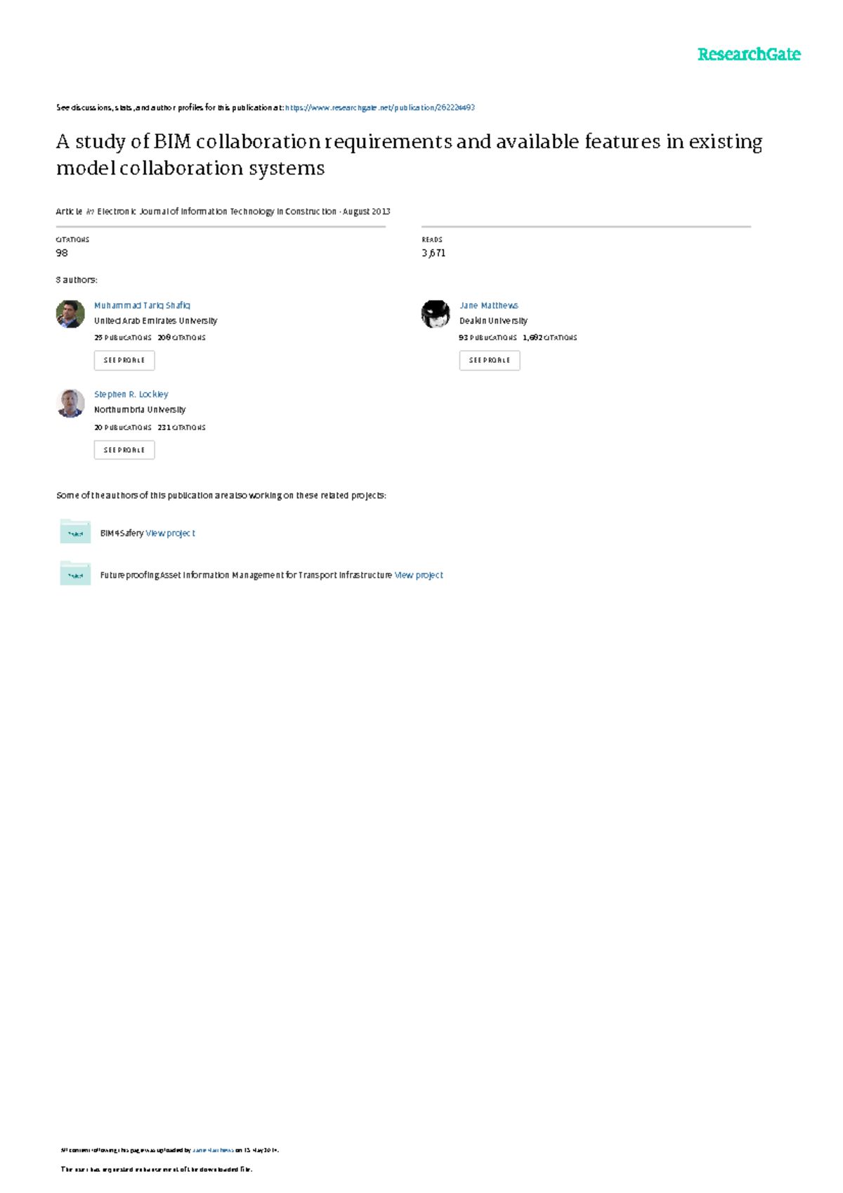A Study Of BIM Collaboration Requirements And Available Features In ...