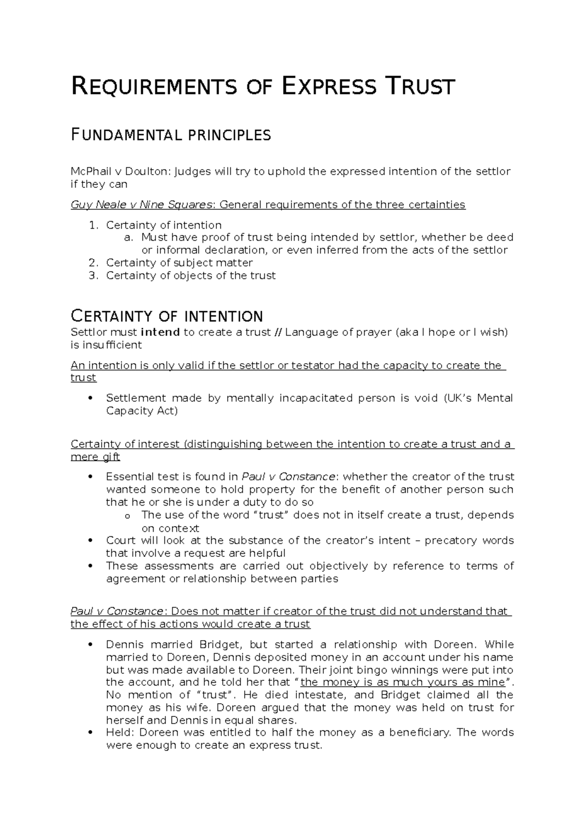 2 Requirements of Express Trust - REQUIREMENTS OF EXPRESS TRUST ...